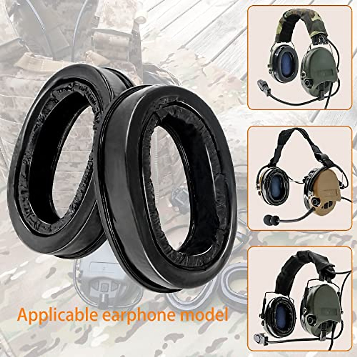 COMBATGEAR Silicone Gel Earpads Compatible with MSA SORDIN Headsets Hearing Protection Noise Reduction