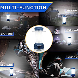 Durapower LED Camping Lantern Rechargeable, Bright 5000 Lumen, 5 Modes, 6000 mAh Power Bank, IP44 Waterproof Lantern for Hurricane, Emergency, Power Outages, Home