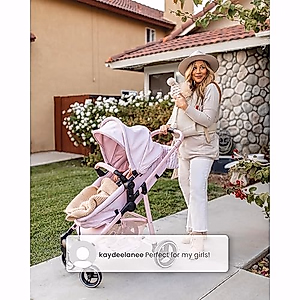 GAP babyGap 2-in-1 Carriage Stroller - Car Seat Compatible - Easy One-Handed Fold - Lightweight Stoller with Oversized Canopy & Reclining Seat - Made with Sustainable Materials, Grey Stripes