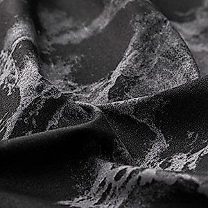 Smoofy Twin Marble Black Comforter Set, Black Marble Pattern Printed Bed Set, Soft Fabric with Brushed Microfiber Full Bed Sheets Fill Bedding Comforter Sets(1 Comforter, ONLY 1 Pillowcase)