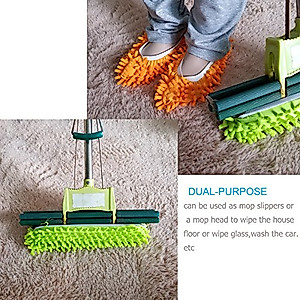 M-jump 8 PCS 4 Pairs Duster Mop Slippers Cover, Multi Function Chenille Fibre Washable Dust Mop Floor Cleaning Shoes for Bathroom, Office, Kitchen, House Polishing