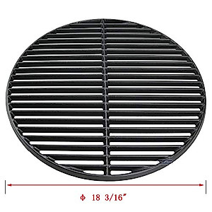 Uniflasy 18 Inch Cast Iron Cooking Grate for Kamado Joe KJ-HCICG Classic Joe KJ-23RHC Classic II KJ23NRHCI Classic III Stand-Alone Classic, Vision Grill VGKSS-CC2, B-11N1A1-Y2A