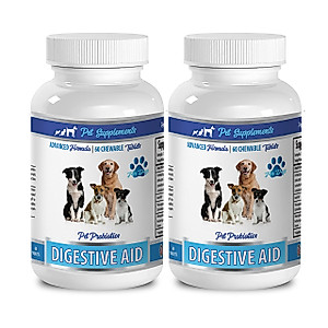 dog digestive care i/d - DOG DIGESTIVE AID PROBIOTICS - NATURAL APPROACH - SOLUTION TO BAD BREATH AND GAS - COUNTER DIARRHEA - dog probiotics for small dogs - 2 Bottles (120 Treats)