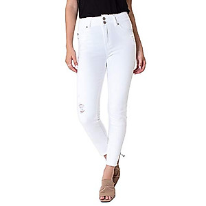 Kancan Women's High Rise Ankle Skinny Jeans - KC7317 (White, 11/29)