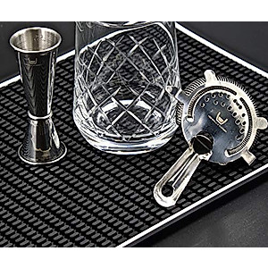 Highball & Chaser Premium Bar Mat 18in x 12in 1cm Thick Durable and Stylish Service Bar Mat for Spills, Coffee, Bars, Restaurants, Counter Top Dish Drying Mat, Glass Drying Mat