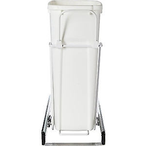 Knape & Vogt RS-PSW9-1-20-W 17 in. H x 8 in. W x D Steel in-Cabinet 20 Qt. Single White Pull Out Trash Can