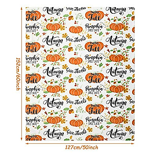 Fall Home Decor Throw Blanket Thanksgiving Soft Fall Blanket Polyester Fiber Cozy Fuzzy Autumn Throw Blanket for Couch Bed Sofa Thanksgiving Decor, 60 x 50 Inch(Pumpkins)