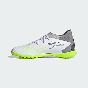 adidas Predator Accuracy.3 Turf Sneaker, White/Core Black/Lucid Lemon, 12 US Unisex Little Kid