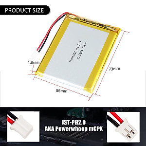 YDL3.7V 2500mAh 485573 Lipo Battery Rechargeable Lithium Polymer ion Battery Pack with PH2.0mm JST Connector