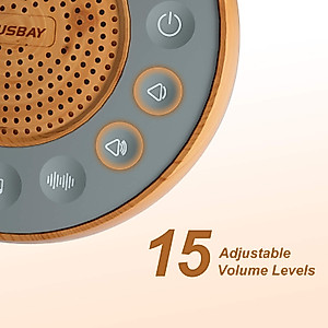 Housbay White Noise Machine with 31 Soothing Sounds, 5W Loud Stereo Sound, Auto-Off Timer, Adjustable Volume, Sleep Sound Machine for Baby, Kid, Adult -Wood Grain