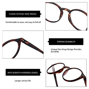 BLUEMOKY Reading Glasses for Women Men, Blue Light Blocking Glasses 2 Pack, Computer Readers, Spring Hinge(2.50x)