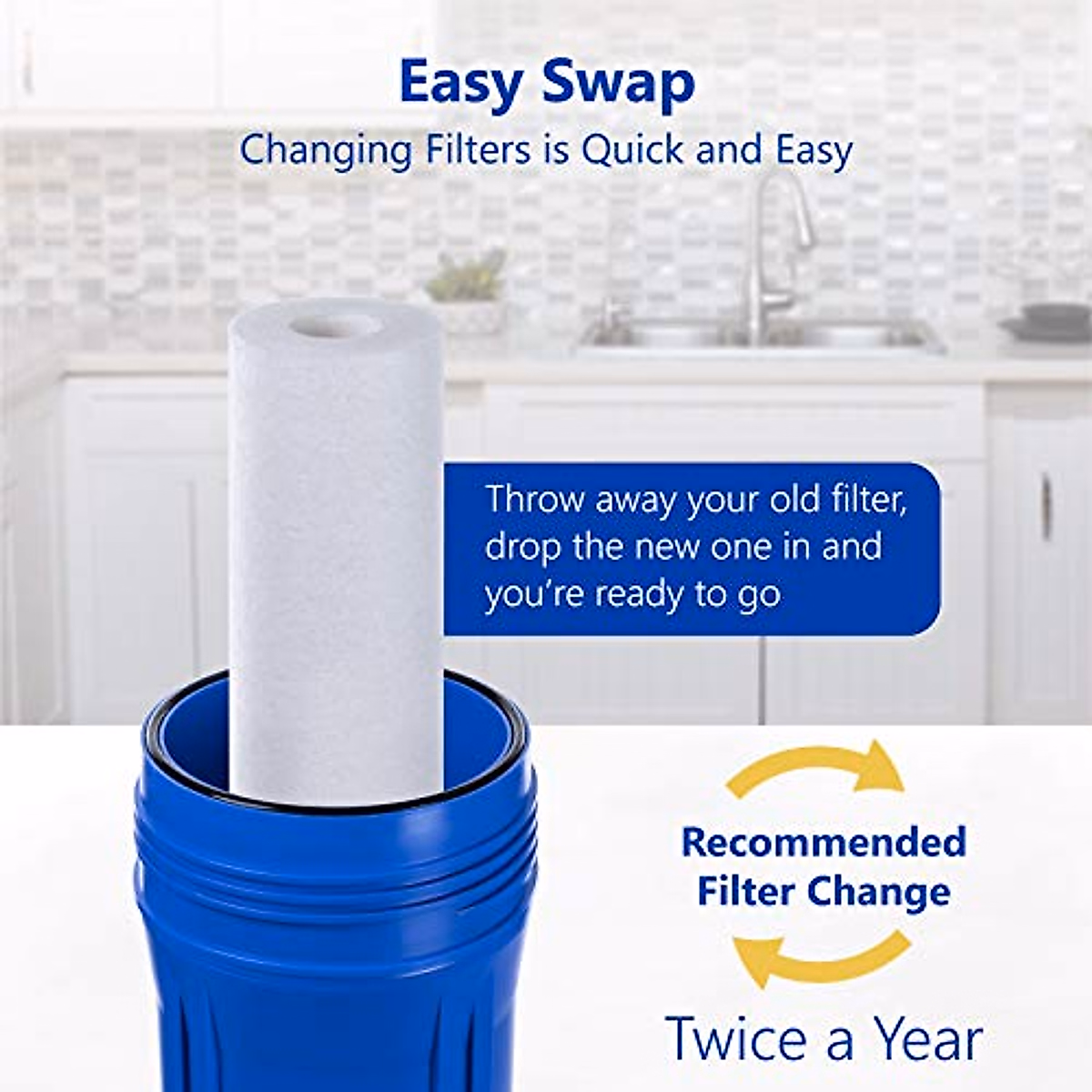 Express Water – 25 Pack Sediment Replacement Filter – Whole House Replacement Water Filter – SED High Capacity Water Filter – 5 Micron Water Filter – 2.5” x 20” inch