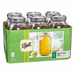 Jarden Ball Canning Jars, 6 Count, Clear