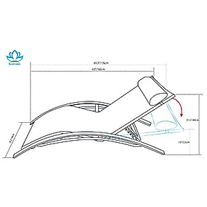 Kozyard KozyLounge Elegant Patio Reclining Adjustable Chaise Lounge Aluminum and Textilene Sunbathing Chair for All Weather with headrest (2 Pack), KD,Very Light