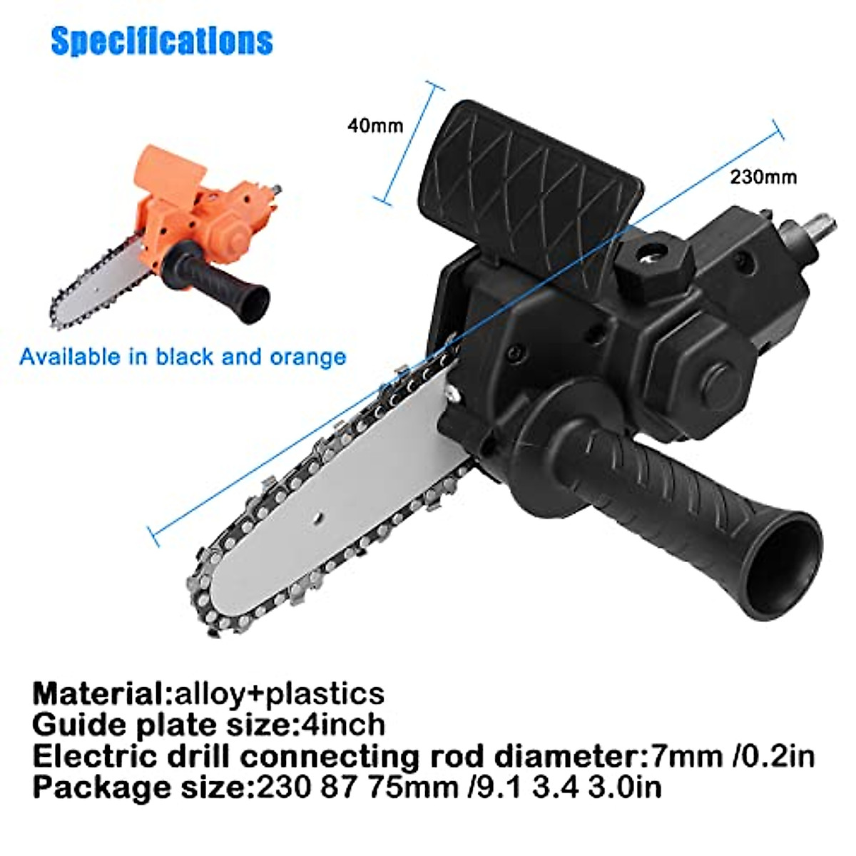 Weytoll 4 Inch Electric Drill Modified To Electric Chainsaw Drill Attachment, Drill Chainsaw Attachment Practical Modification Tool Set Woodworking Chainsaw for Drill