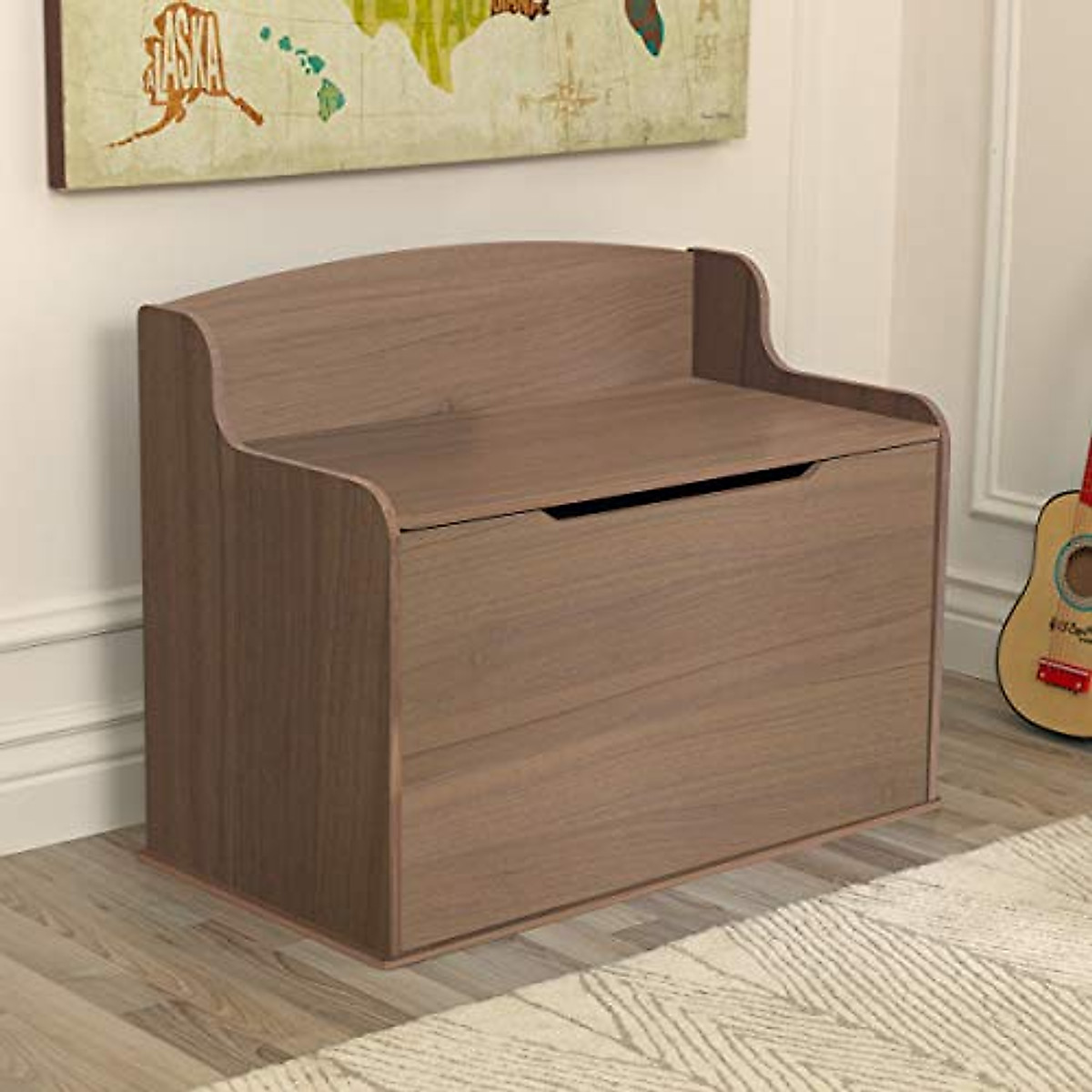 KidKraft Fill with Fun Toy Box- Wooden Toy Box Bench - Gray