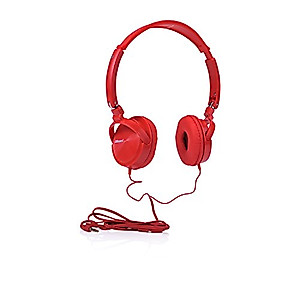 2BOOM Dyna Jam Over Ear Hipster Foldable Stereo Wired Headphone Microphone Headset Red