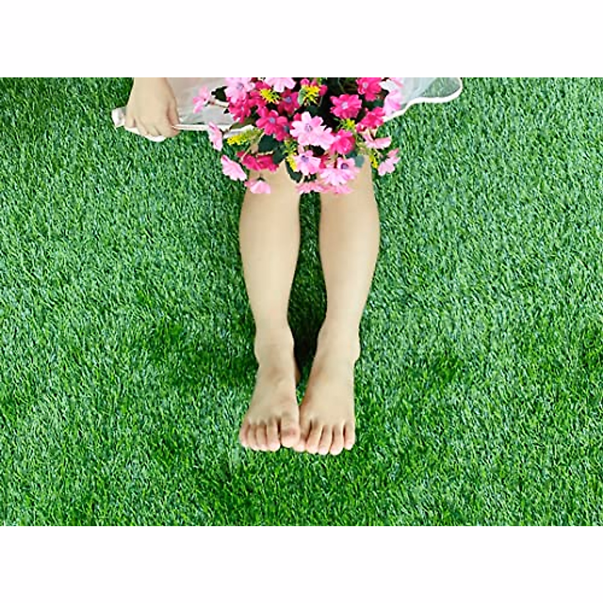 Fasmov Green Artificial Grass Rug Grass Carpet Rug 3.2' x 6.5', Realistic Fake Grass Deluxe Turf Synthetic Turf Thick Lawn Pet Turf -Perfect for Indoor/Outdoor