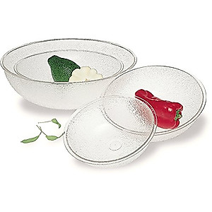 Carlisle FoodService Products 721207 Round Pebbled Salad Serving Bowl, 5.5 Quart, Clear