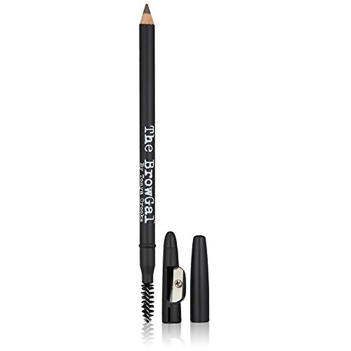 3 in 1, Skinny Eyebrow Pencil - 02 with Sharpener Cap & Spoolie Brush - Draws Tiny Brow Hairs & Fills in Sparse Areas & Gaps, Sharp Enable, Longwear, Long Lasting – "7.4 In, Espresso