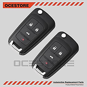 OCESTORE 2Pcs Car Key Fob Keyless Flip Entry Remote OHT01060512 4-btn Compatible with Allure Camaro Terrain Cruze Equinox Impala Lacrosse Regal Encore KR55WK50073