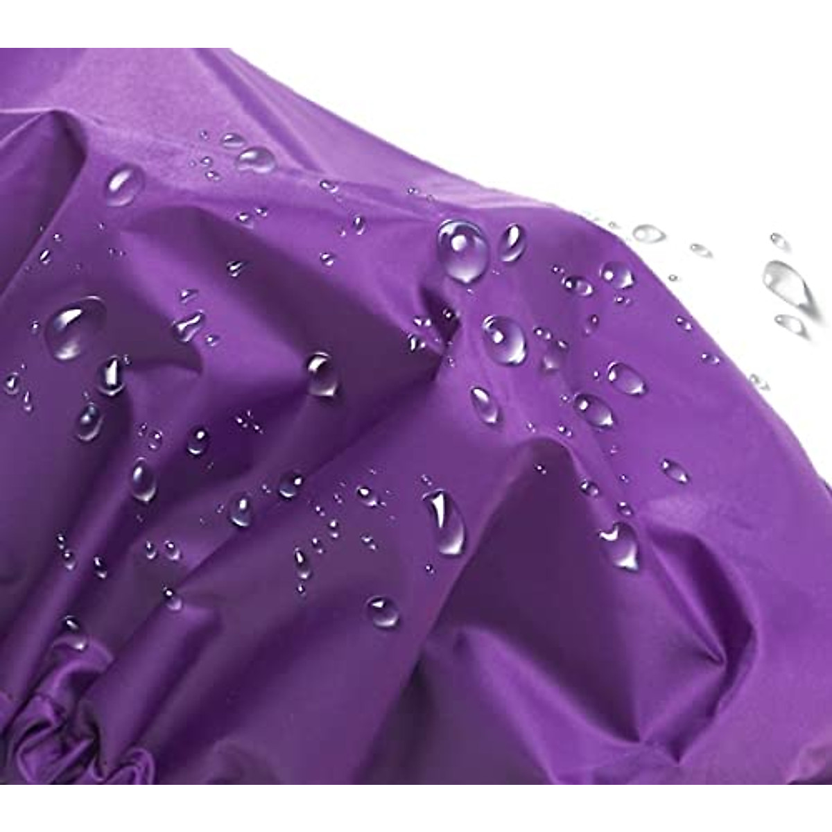 Glow by Daye Satin Lined Shower Cap, Adjustable and Waterproof with Satin Interior for Hair Protection, Large, Purple Rain