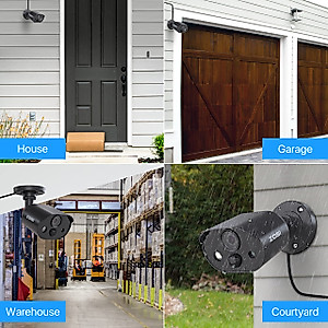 ZOSI C303 Home Outdoor Security Camera System with Audio, 5MP-Lite 8CH DVR with 2TB HDD and 4 x 1080p Weatherproof Camera with Human Detection Alerts, Smart Light & Sound Alarm