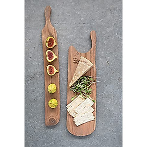 Creative Co-Op Slender Acacia Wood Cheese/Cutting Board with Handle