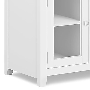 SIMPLIHOME Cosmopolitan SOLID WOOD 72 inch Wide Contemporary TV Media Stand in White For TVs up to 80 inches for the Living Room and Entertainment Center