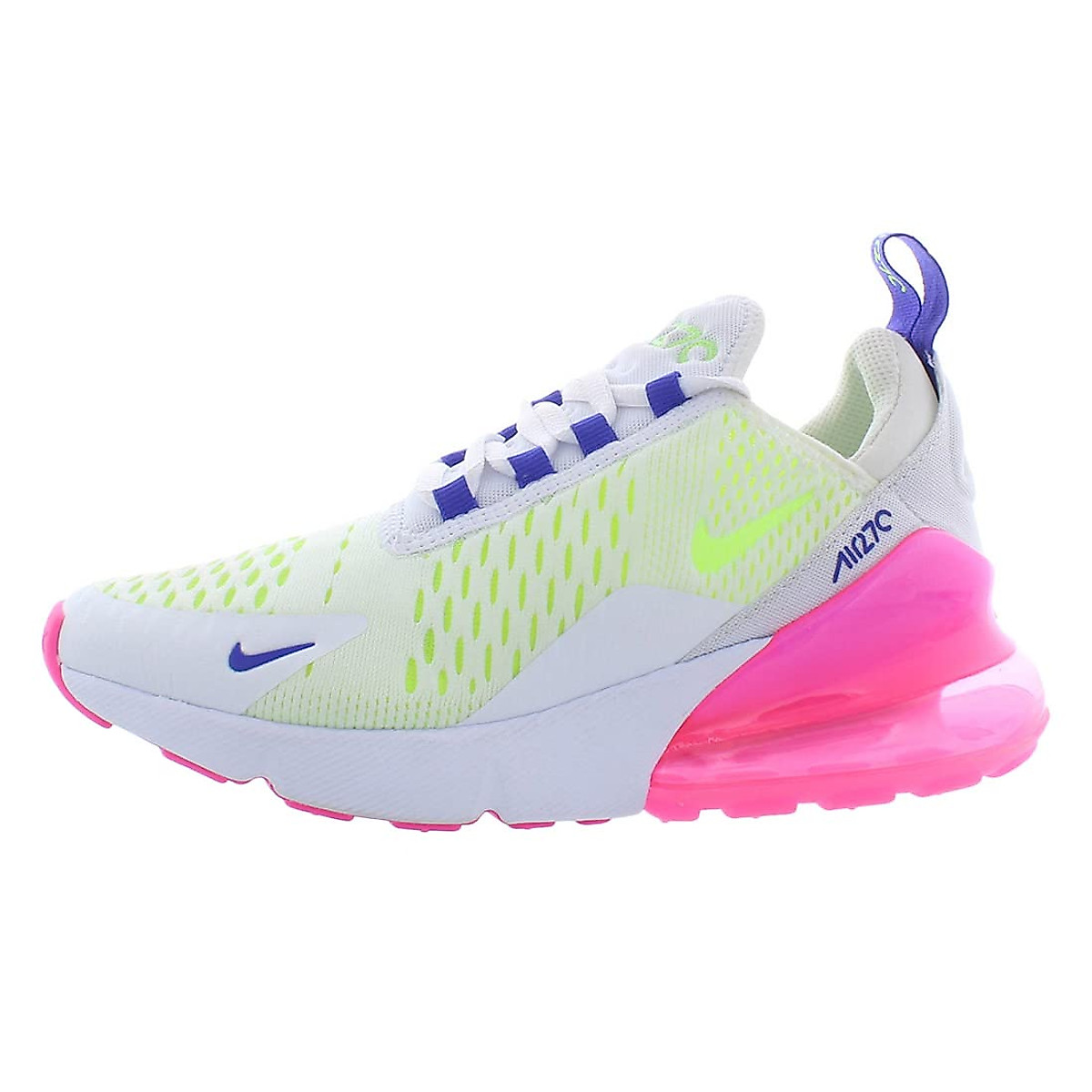 Nike Women's Air Max 270 White/Volt-Pink Blast (DH0252 100) - 10