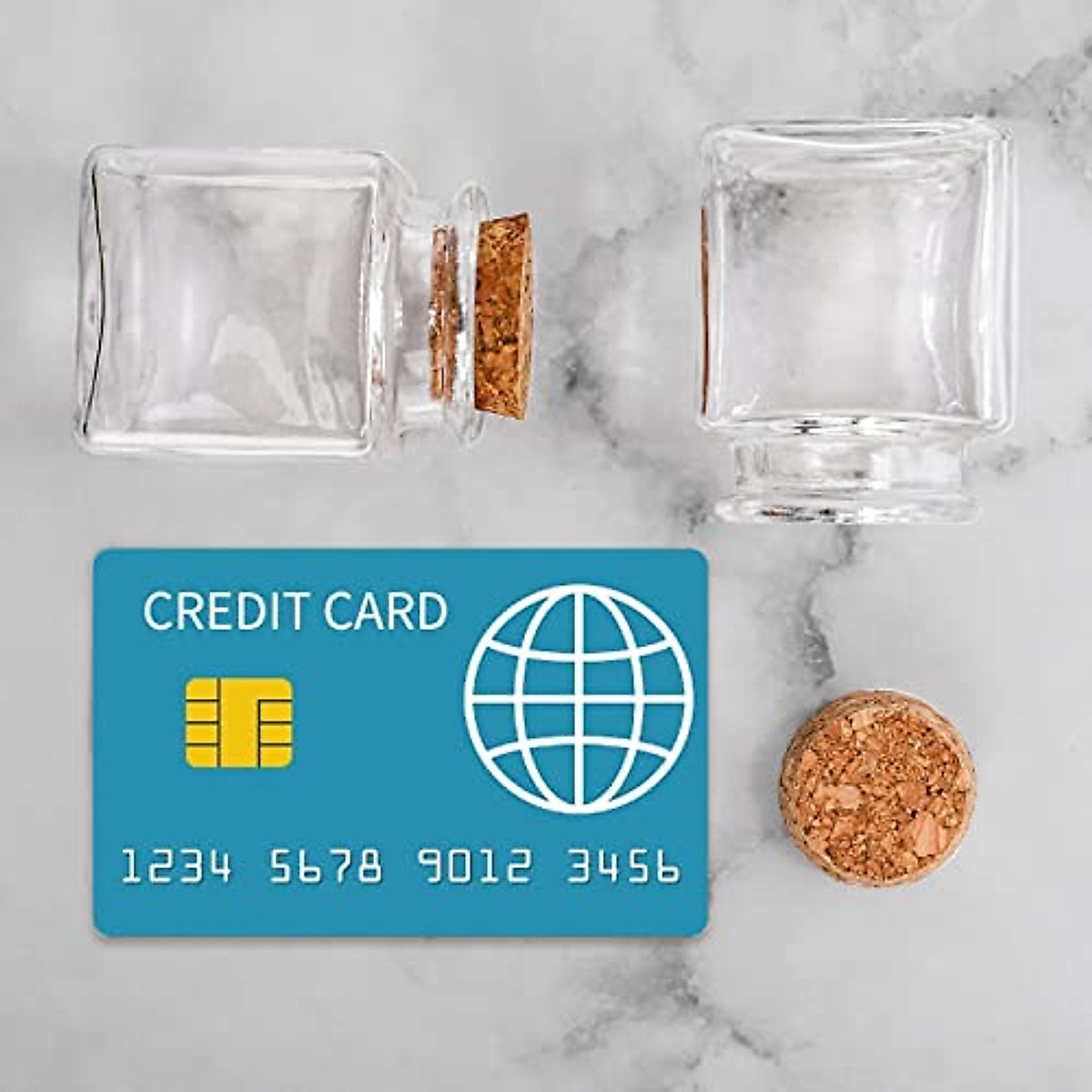 Dicunoy 20 PCS Glass Favor Jars with Cork Lids, 2 OZ Mini Square Vials Bottles for Herb Storage, Small Spice Containers for Tea, Jelly, Candy, Potions, Wedding & Party Favors, DIY Crafts