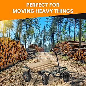 Juggernaut Carts Outdoor Beach Wagon and Garden Cart with Wheels, Steel Mesh Design, and 1000 Pound Load Capacity, Green