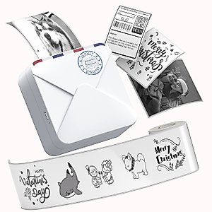 M02S Portable Mini Pocket Printer Wireless Bluetooth Thermal Printer Photo Printer Mobile Printer Sticker Maker Compatible with iOS and Android 300dpi High Resolution