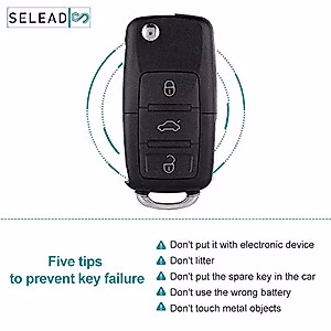 SELEAD Flip Key Fob 4 Buttons Keyless Entry Remote SHELL CASE fit for 2002-2010 for Volkswagen for Golf for Jetta for Passat Antitheft Keyless Entry Systems HLO1J0959753AM 1pc