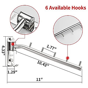 Danpoo Folding Clothes Hanger Rack, Stainless Steel Swing Arm Hook Holder, Clothing Hanging System Drying Closet Storage Organizer Wall Mount Chrome (Silver)