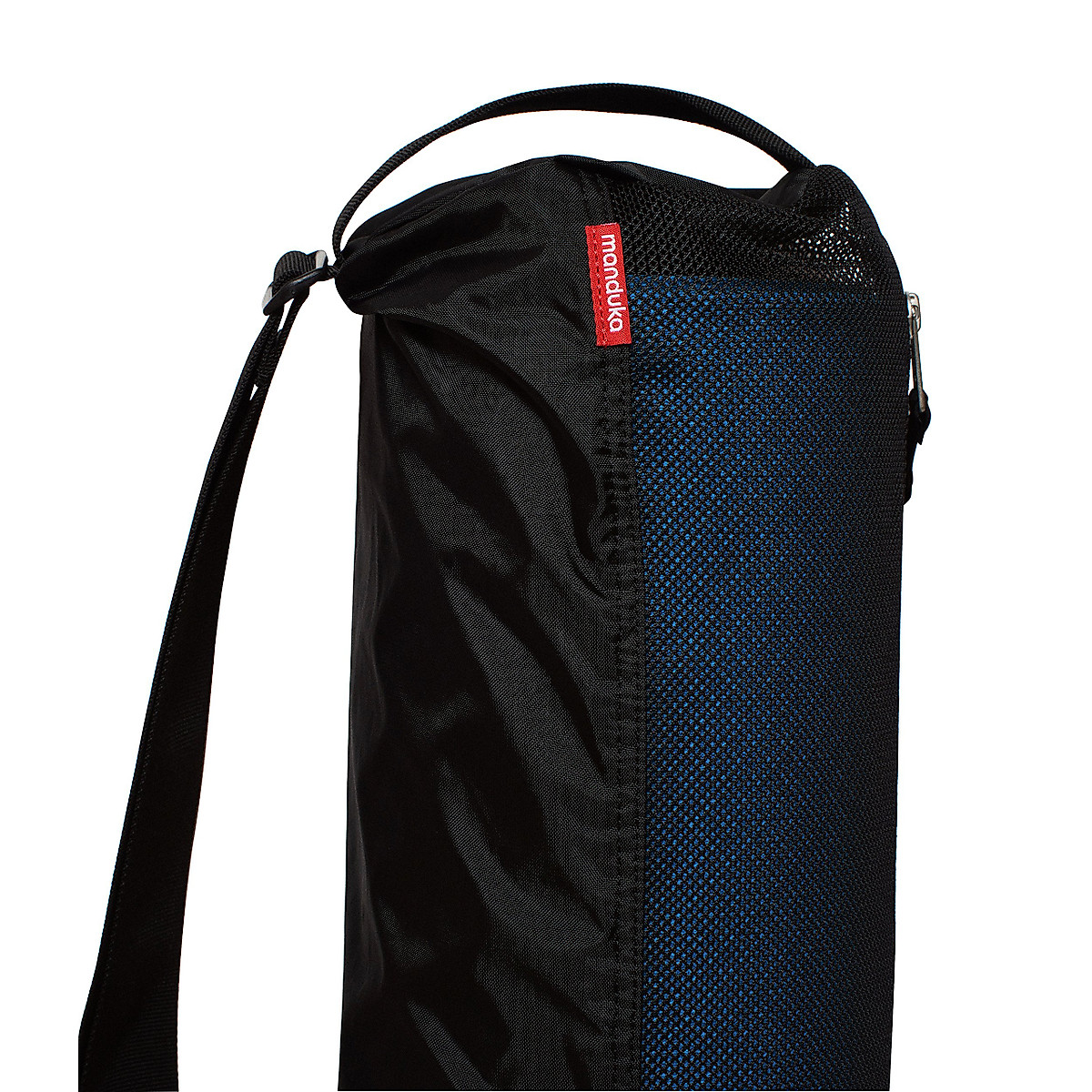 Manduka Yoga Breathe Easy Mat Carrier - Lightweight, Breathable Mesh with Zipper Closure, Easy to Carry, Hands-Free, Black, 1 EA, 26.5” x 6.5” x 6.5”