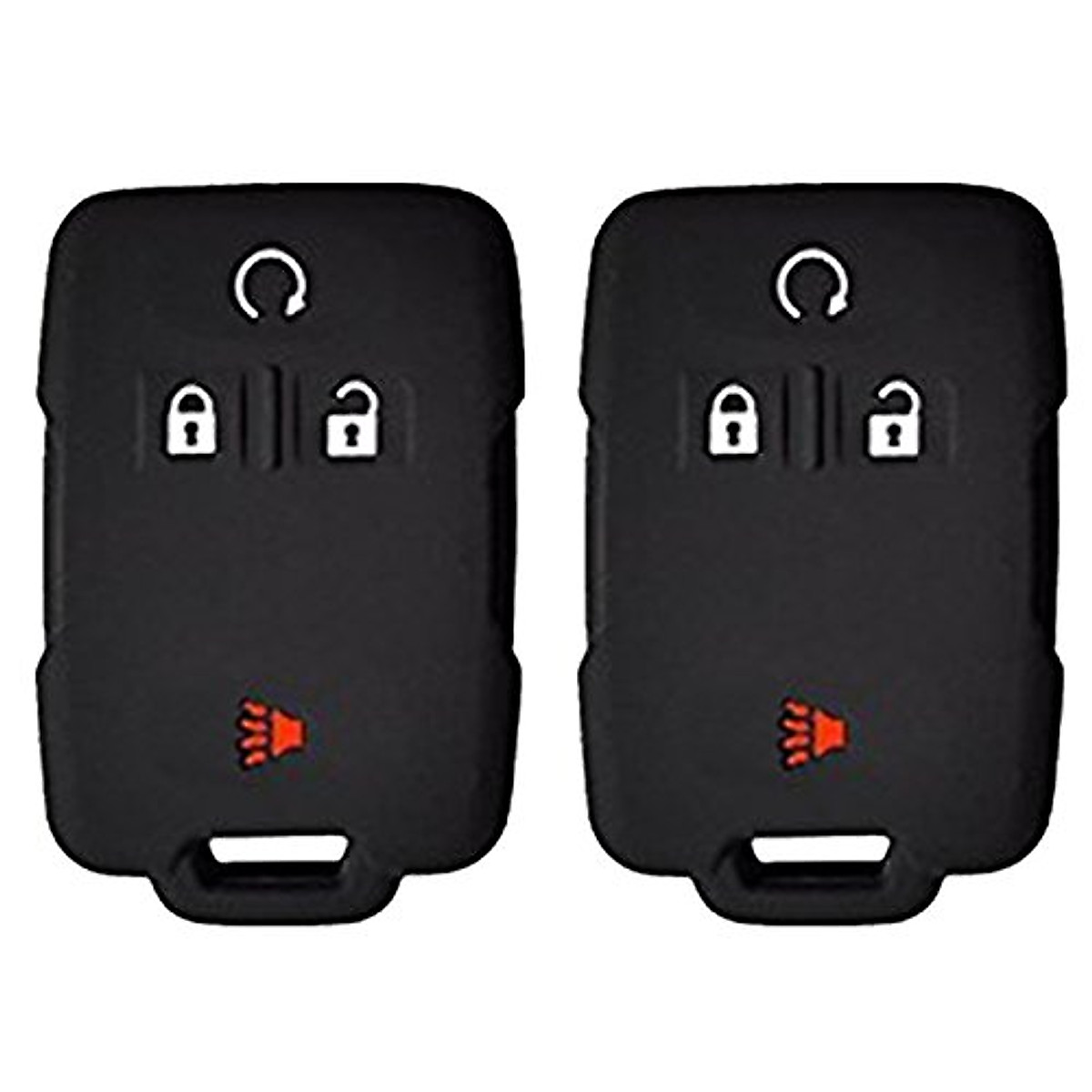 KAWIHEN 2pcs Silicone Smart Remote Key Fob Cover Protector Fit for Chevrolet GMC 4 Button