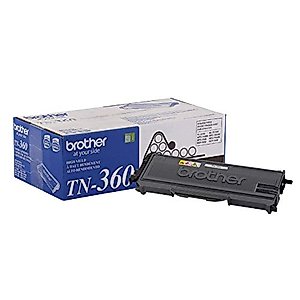 Brother Genuine High Yield Toner Cartridge, Black Toner, Page Yield Up To 2,600 Pages, TN360