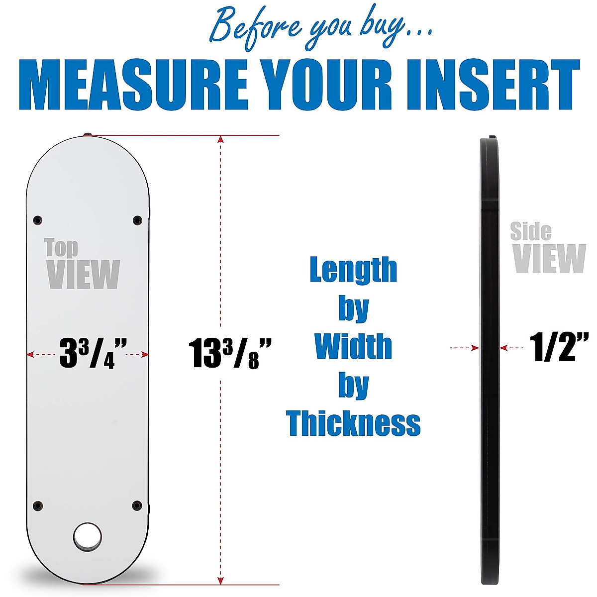 Phenolic Zero Clearance Insert for Delta Uni-Saw Contractor | Large Grizzly and Other Table Saws with a 13-3/8” x 3-3/4” x 1/2” Throat Plate Opening