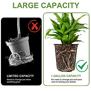 GroTheory 100 Pack 1 Gallon Nursery Pots, Plastic Pots for Plants, Plastic Flower Pots, Plastic Plant Pot, Seedling Pots for Potting, Seed, Succulent, Planting Pots with Plant Labels, 6.7 Inch
