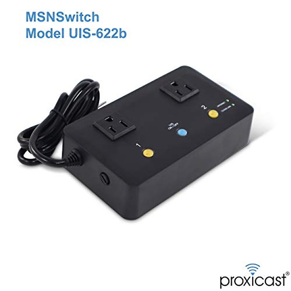 MSNSwitch Internet Enabled IP Remote Power Switch with Reboot - Control via Smartphone App, Cloud Service, Web Browser, Skype or Hangouts - 2 Independent AC Power Outlets (Model UIS-622b)