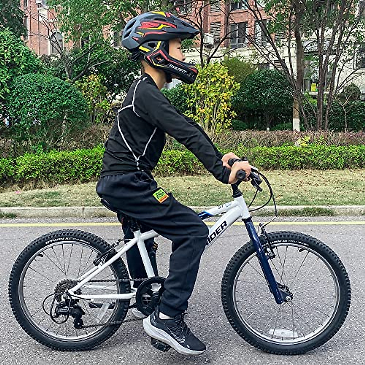 EULANT Kids Full Face Helmet with Chin Guard, Lightweight Kids Bike Helmet, Toddler Cycling Helmet for MTB BMX Skating Scooter, Child Bicycle Helmets,
