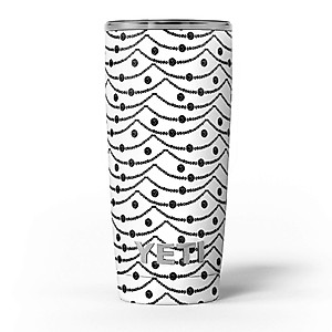 Design Skinz Slate Black Tiny Hearts on Powerlines - Skin Decal Vinyl Wrap Kit Compatible with The Yeti Rambler Cooler Tumbler Cups
