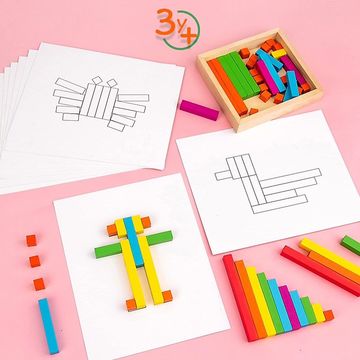 Shanrya Math Number Rods, Valuable Counting Sticks Brightly Colored for Children for Counting
