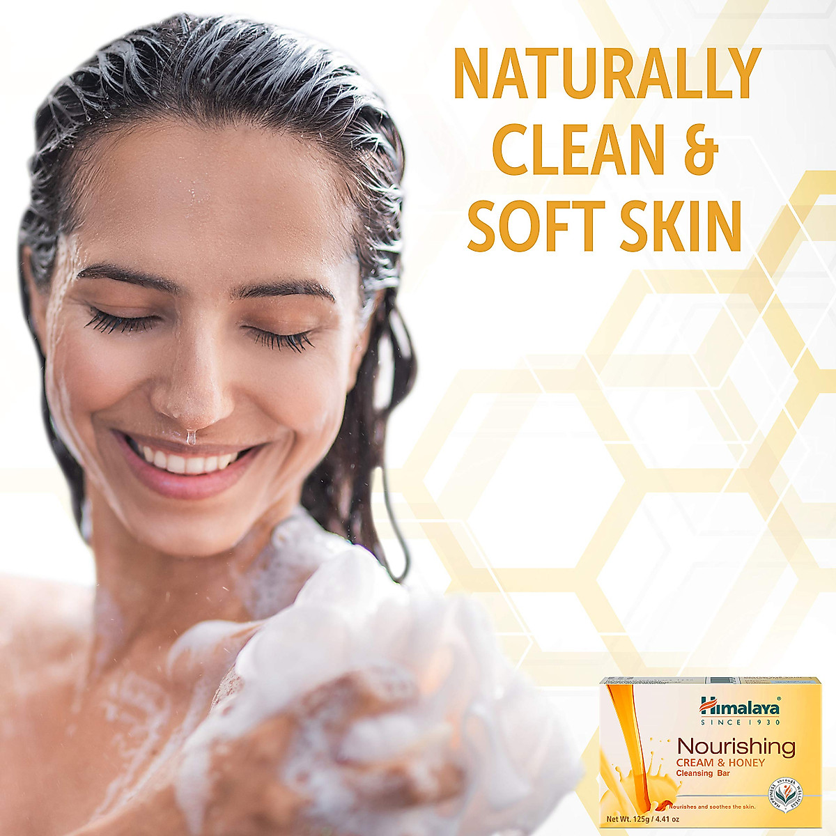 Himalaya Nourishing Cream & Honey Cleansing Bar, Face and Body Soap for Soft Skin, 4.41 oz, 6 Pack