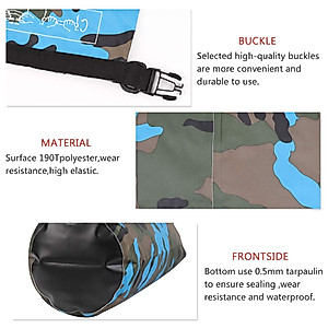 Waterproof Dry Bag 2L/5L/10L/15L/20L/30L, Roll Top Sack Keeps Gear Dry for Kayaking, Rafting, Boating, Swimming, Camping, Hiking, Beach, Fishing with Free Waterproof Phone Case (Light Blue, 10L)