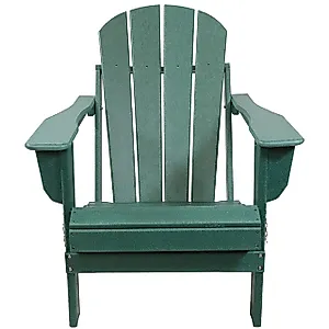 Sunnydaze Folding All-Weather Adirondack Chair - for Patio or Yard - 300-Pound Capacity - 34.5-Inch - Green