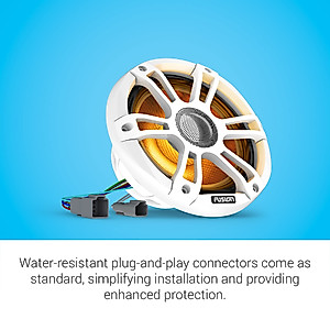 Garmin Fusion® Signature Series 3i Marine Coaxial Speakers, 7.7" 280-watt CRGBW Coaxial Sports White Marine Speakers (Pair)