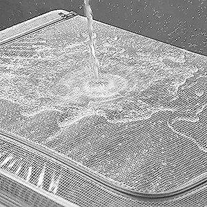 byg 70L Waterproof Transparent Storage Bins Stackable Foldable Steel Frame storage Boxes for Comforters Bedding Blankets Clothing Pillows Decorations Pack of 2