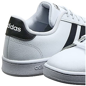 adidas men's Grand Court Sneaker, White/Black/White, 11.5 US
